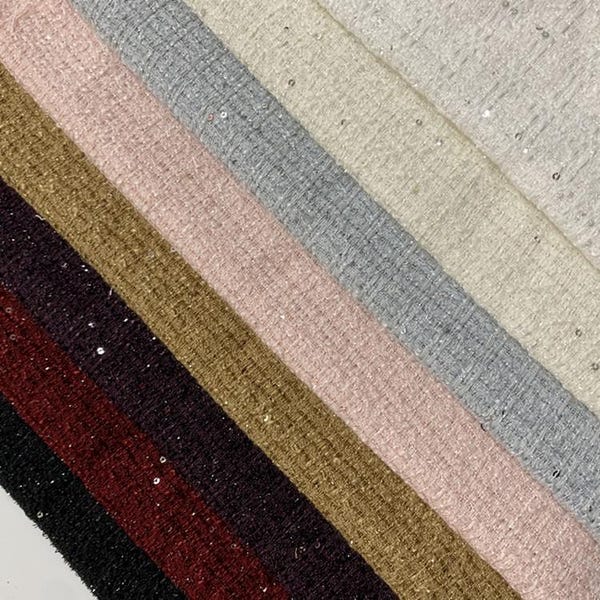 Tweed With Sequins Fabric - Etsy