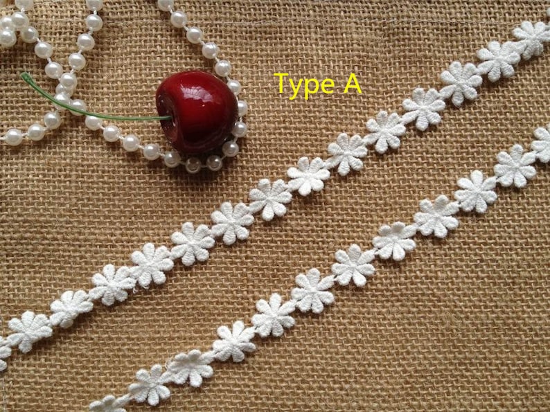 Off White Cotton Lace Trim Lovely Daisy Flower Trim for - Etsy