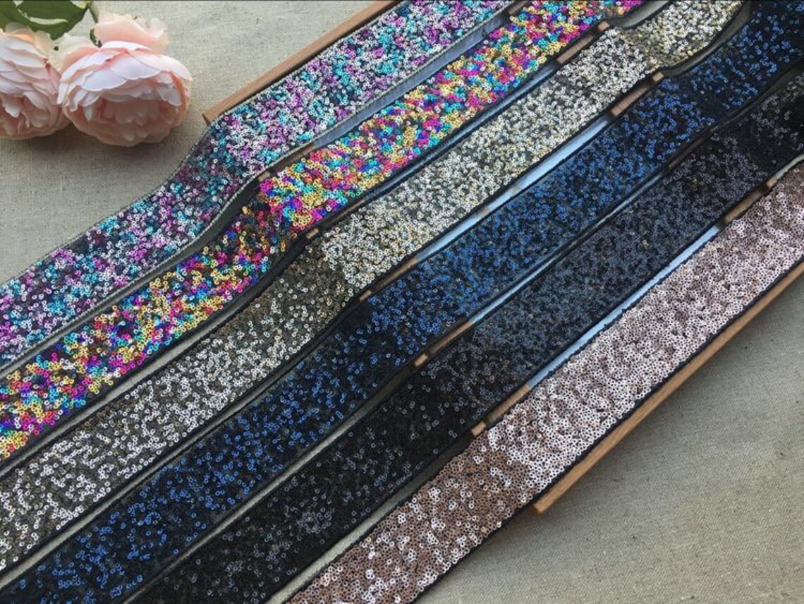 Sequins lace trim Sequined trimming lace wedding dress lace | Etsy