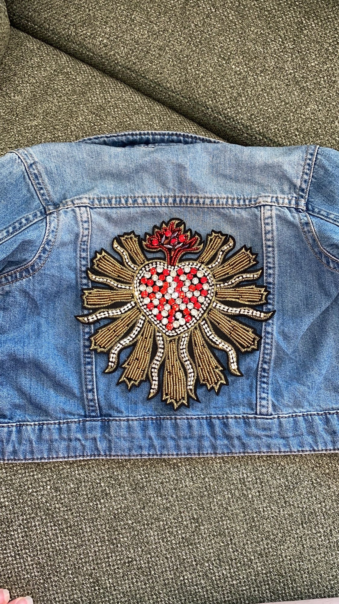 Sparkle Love Heart Rhinestone Patch Red Crystal Patch Gold | Etsy