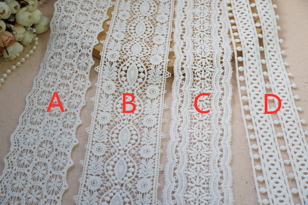 Delicate Cotton Floral Lace Trim, Insertion Lace Trim for Lace Top ...