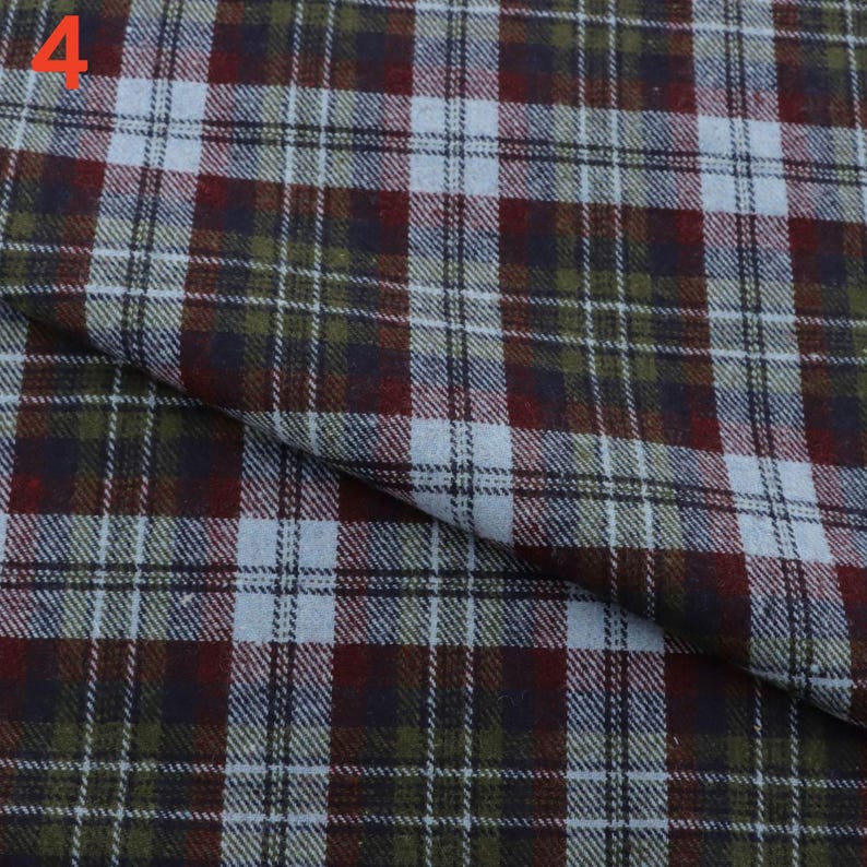 Multi-color Plaid Venice Fabric, Vintage Check Woolen Fabric, Perfect ...