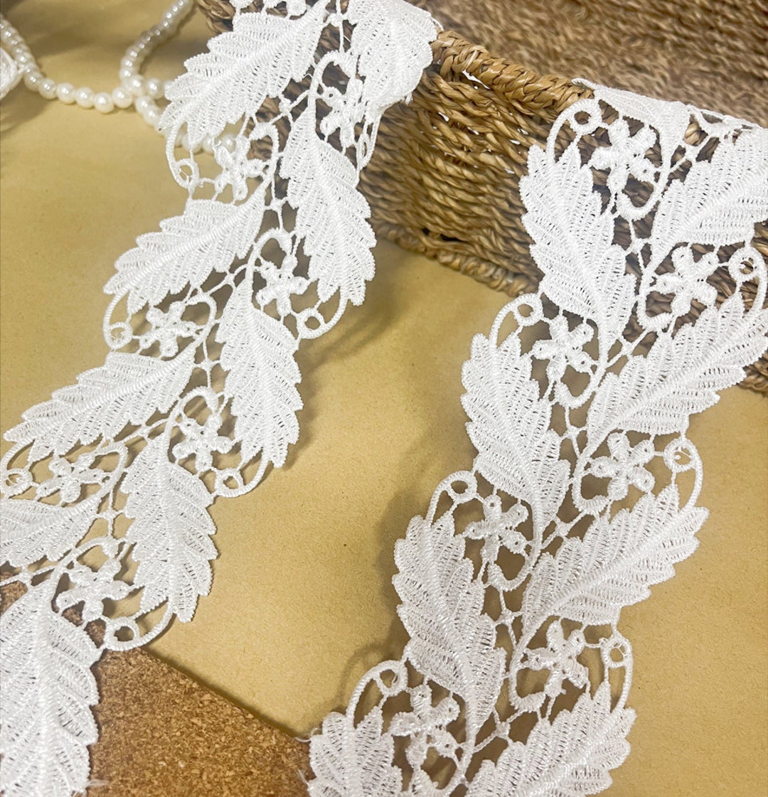 Chic Leaf Vine Patch Lace Trim, Venice Small Flowers Lace Trim for ...