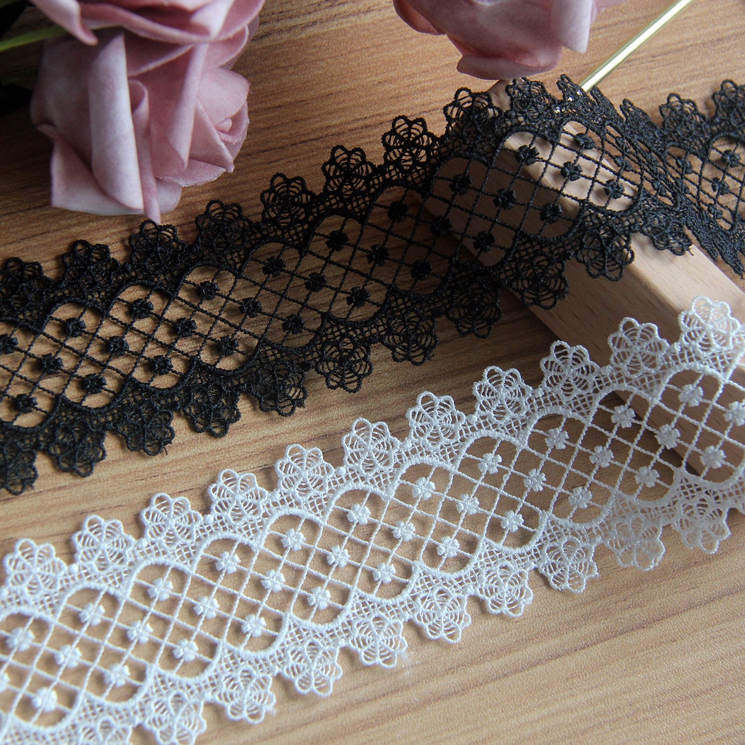 Delicate Venice Lace Trim, Crochet Grid Flower Lace Trim, Hollow Lace ...