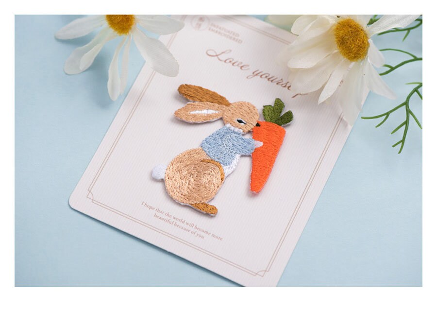 Adorable Rabbit Embroidery Patches, the Adventures of Alice Applique ...