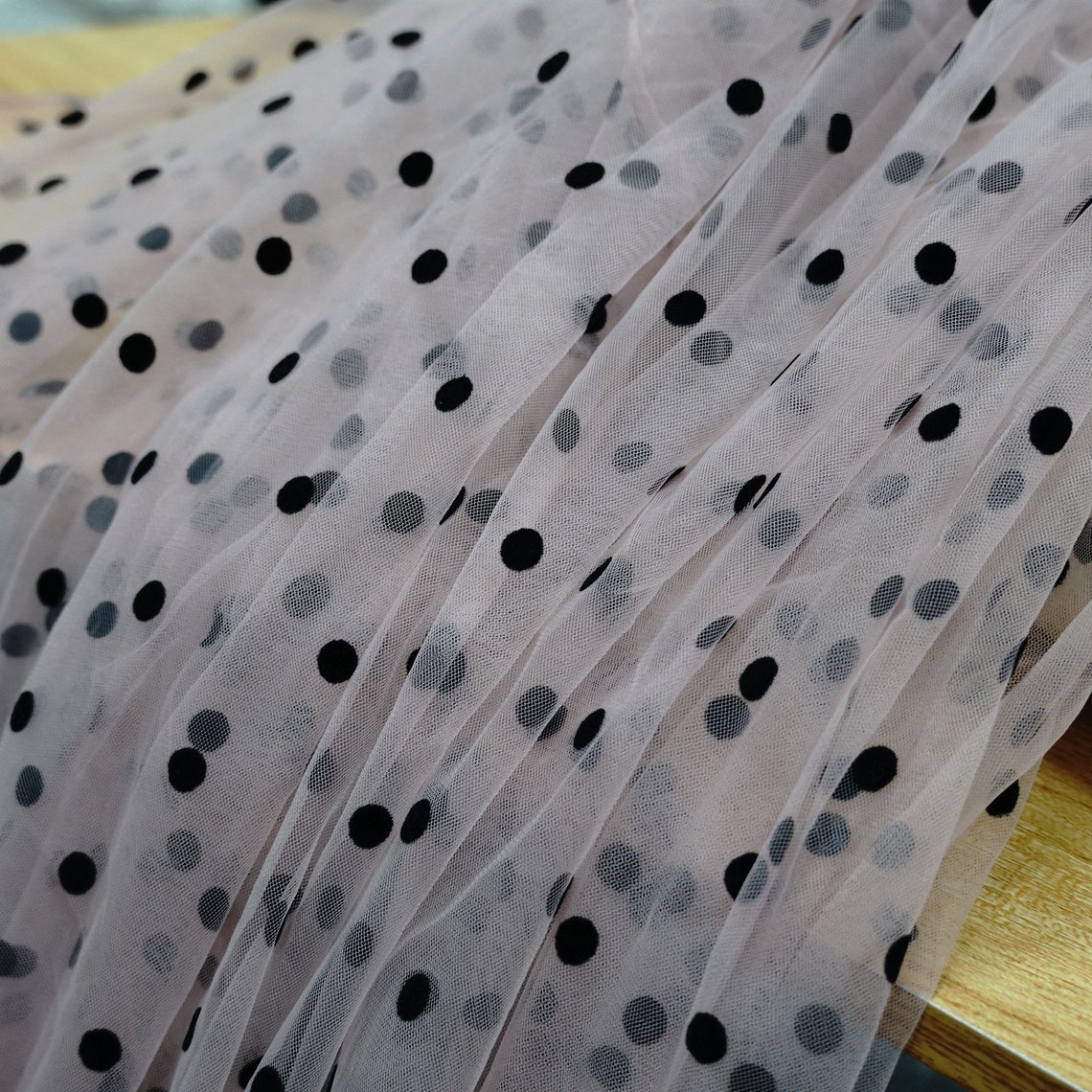 Soft Tulle Dotted Lace Fabric 8mm Swiss Polka Dot Flocking | Etsy