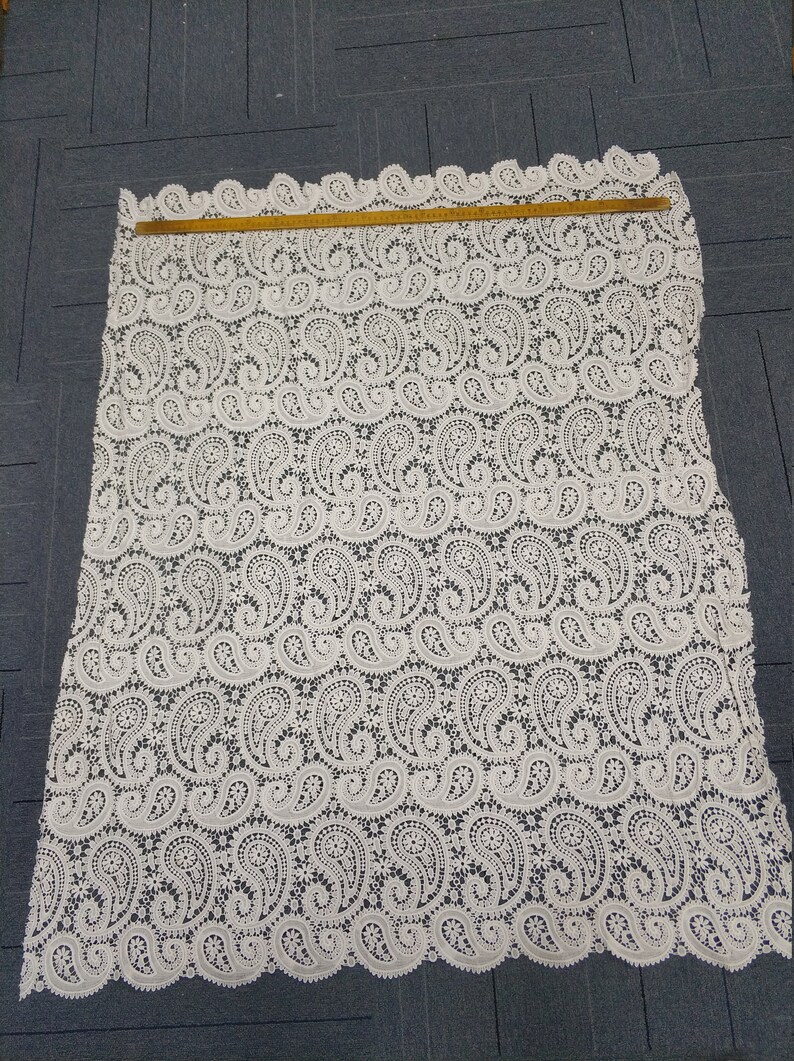 Vintage Paisley Lace Fabric in off White Crochet Milk Silk | Etsy