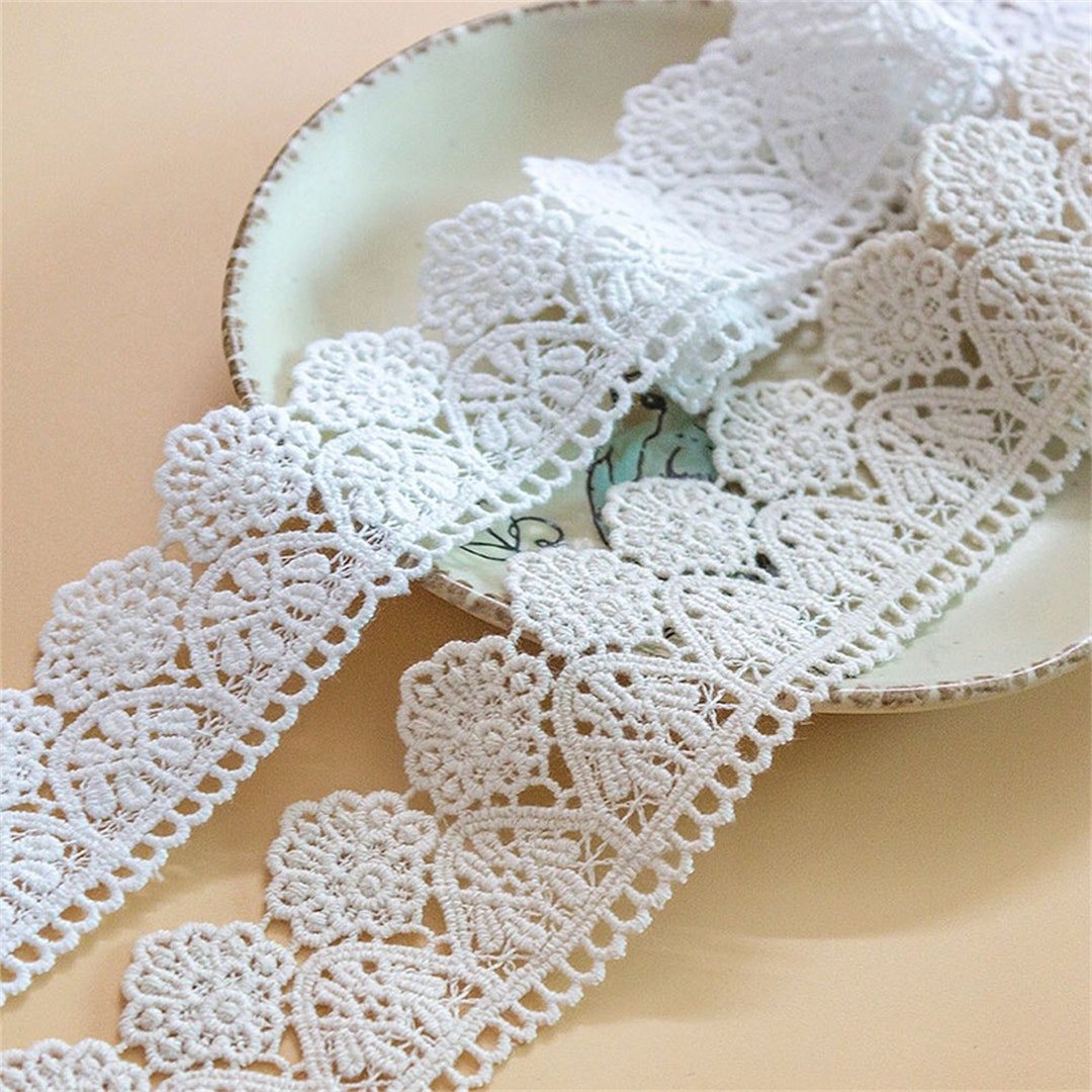 Beige Crocheted Scallop Lace Trim, Ecru Cotton Lace Trim, Hollow Out ...