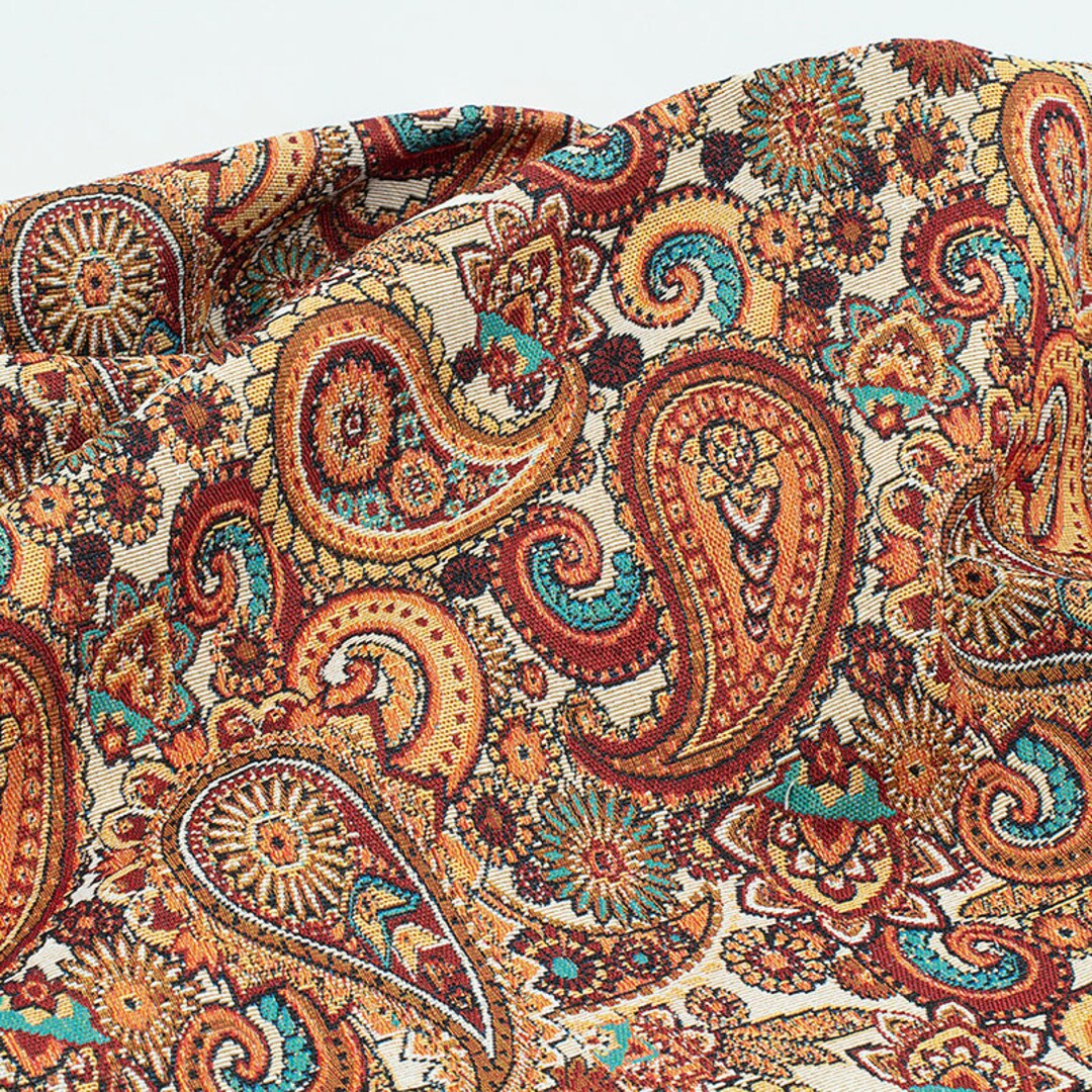 Vintage Style Paisley Floral Fabric Colorful Thick Fabric for - Etsy
