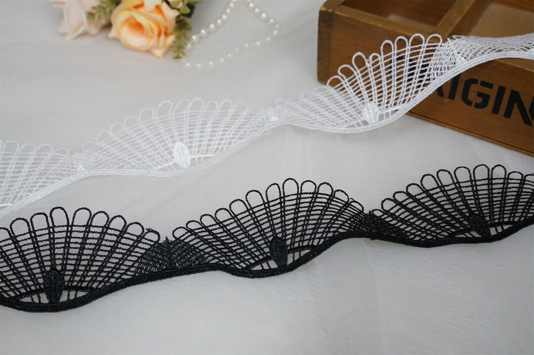Scallop Venice Pattern Lace Trim, Crochet Scallop Trim, Polyester Lace ...