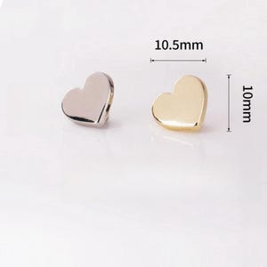 20 Pcs Solid Gold Heart Shape Sewing Buttons, Metal Silver Shank Button ...