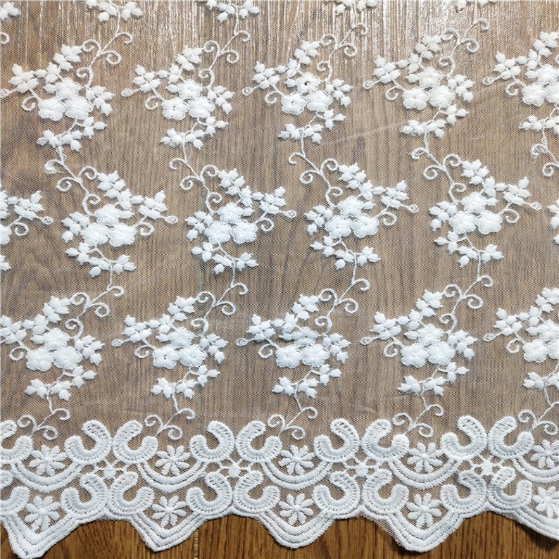 Soft Tulle Flower Overlay Lace Fabric in off White Embroidery - Etsy