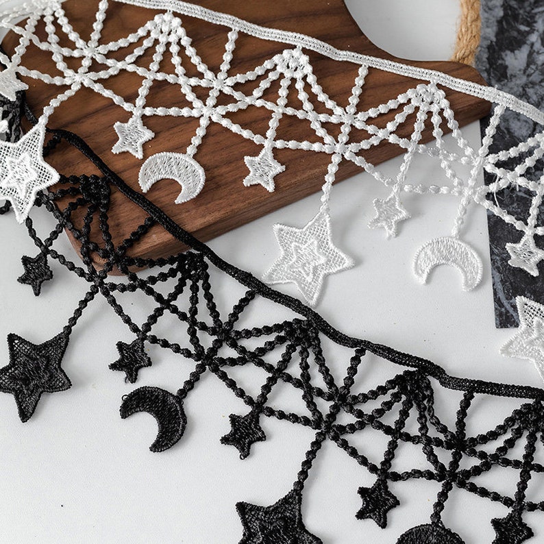 Stars Moons Fringe Venice Lace Trim Star Fringe Ribbon for | Etsy