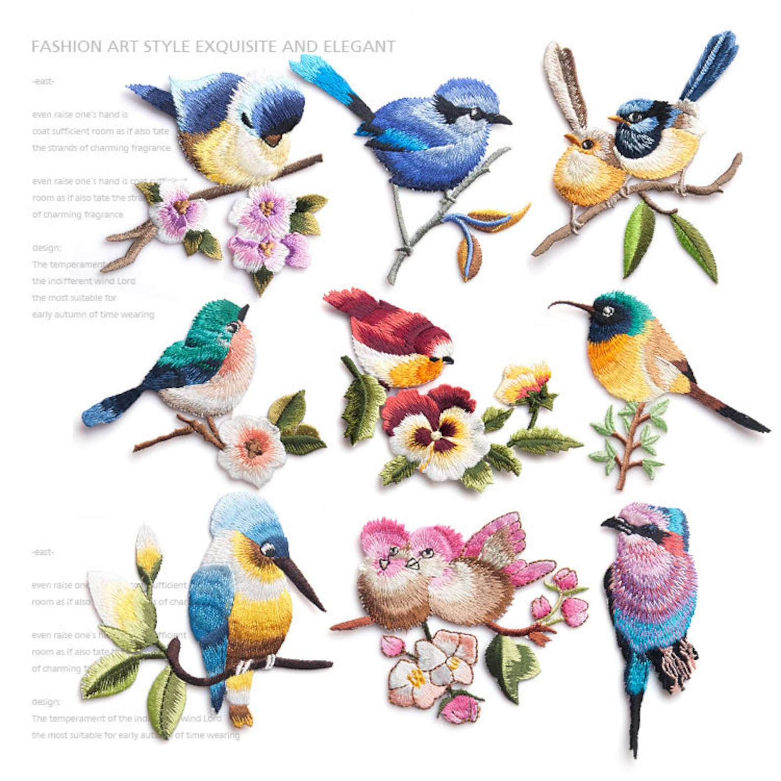 Lovely Birds Patch Kingfisher Bird Patch Parrot Iron on / - Etsy