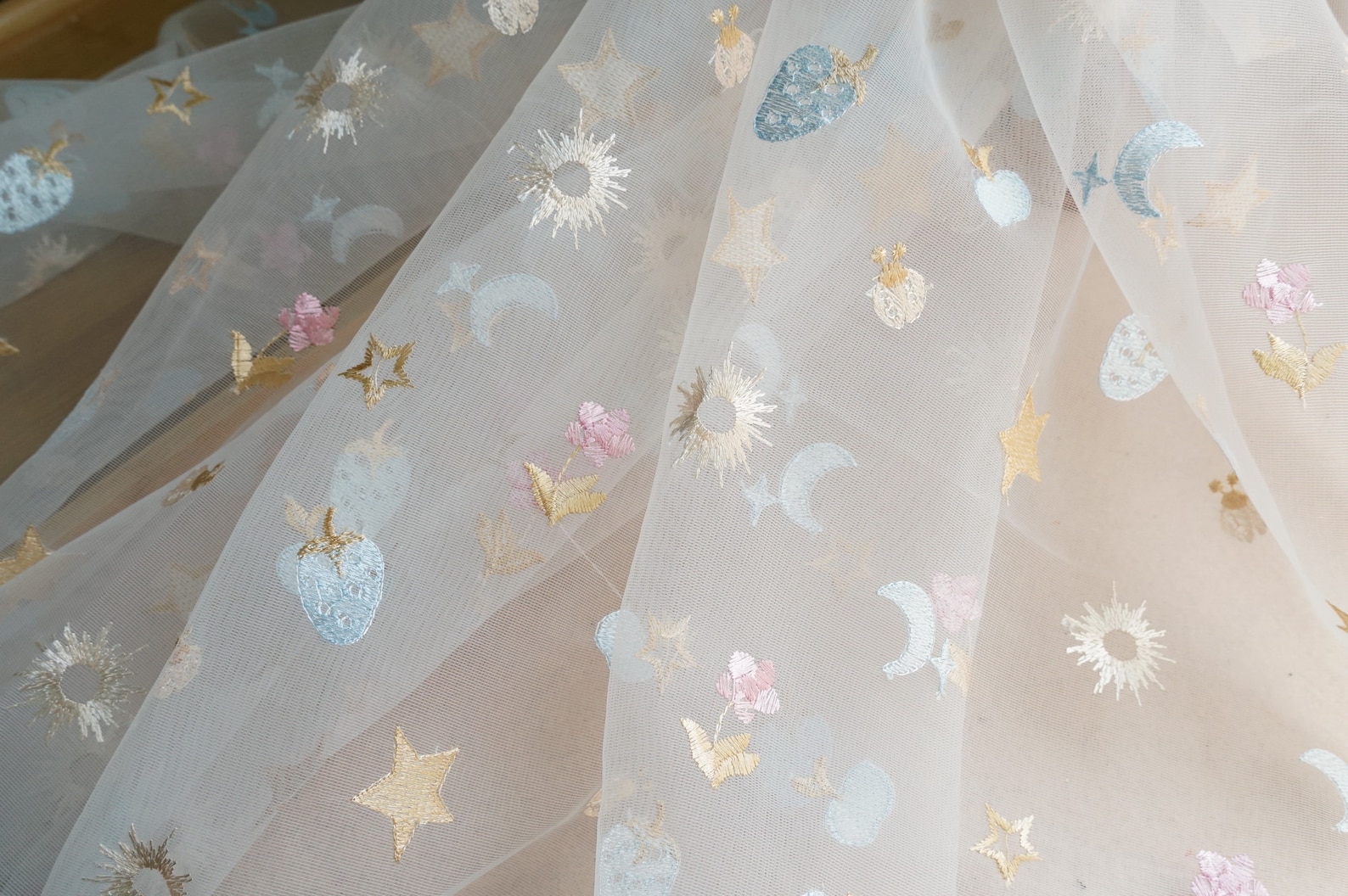 Colorful Embroidered Mesh Fabric Fantasy Galaxy Mesh Lace - Etsy