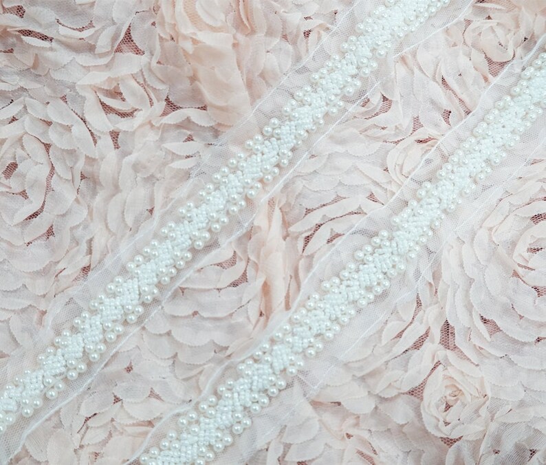 Ivory Cream Beaded Trim Wedding Bridal Sash Trim Headband - Etsy