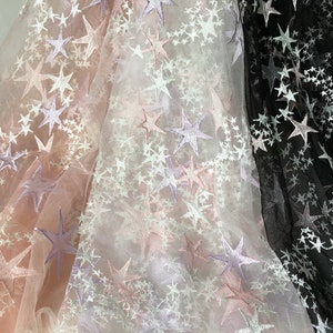 Star Pattern Fabric, Embroidered Tulle Fabric, Illusion Gowns Lace ...