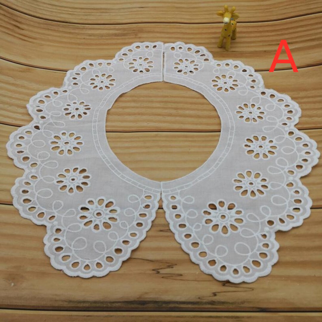 Pure Cotton Lace Collar, Chic Eyelet Floral Lace Collar,embroidered ...