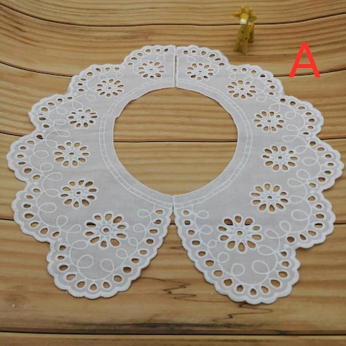 Beige Cotton Lace Collar Emboridery Collar Appliques 1 Pair - Etsy
