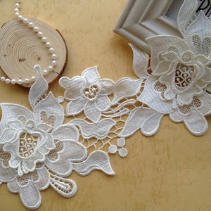 Elegant off White Roses Lace Trim Venice Bridal Embroidered Lace 5.9 ...