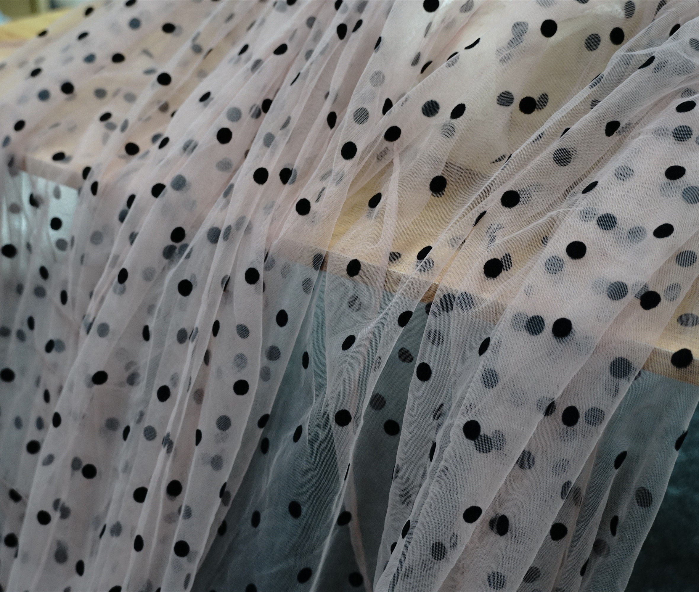 Soft Tulle Dotted Lace Fabric 8mm Swiss Polka Dot flocking | Etsy