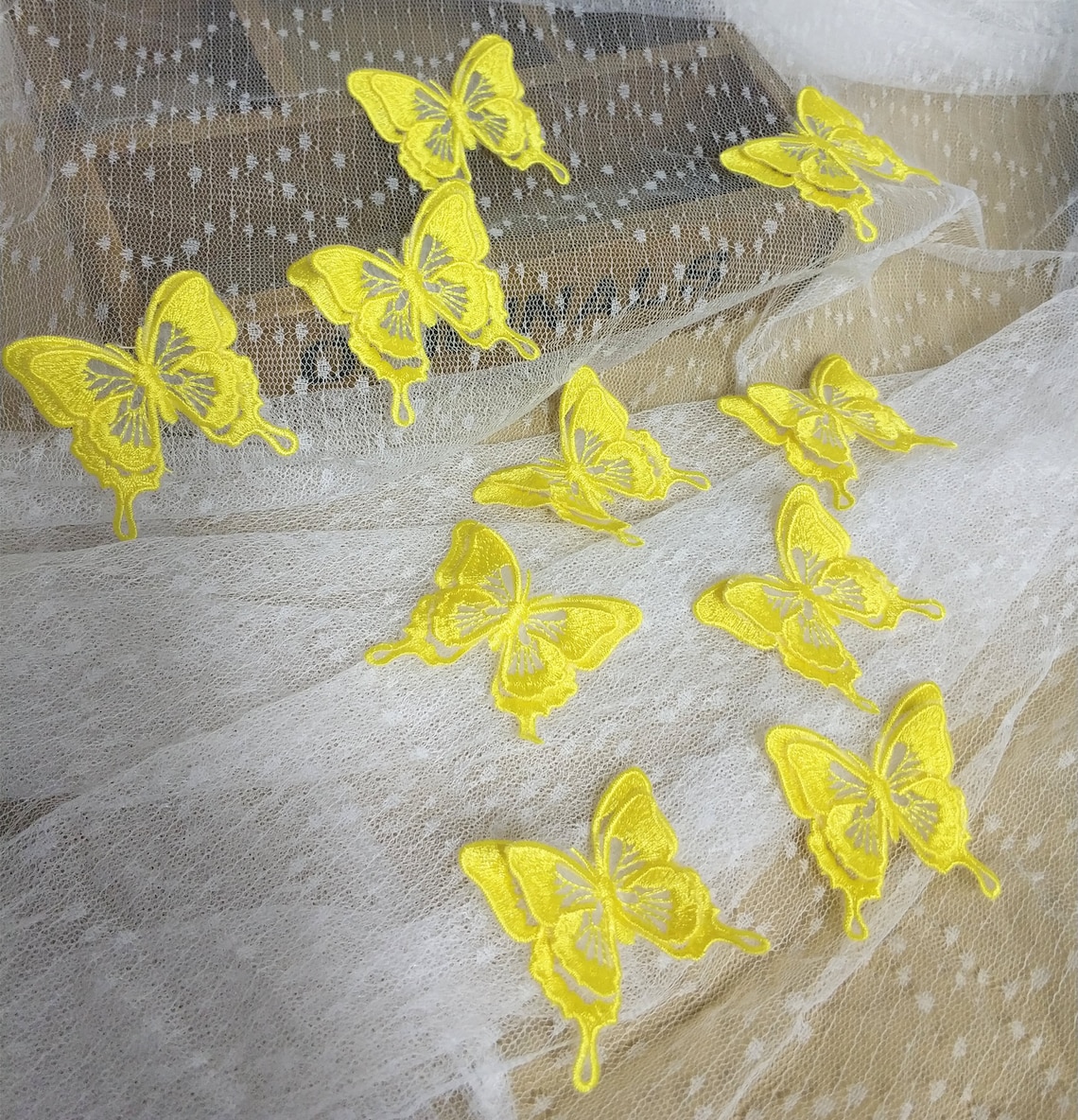 Flying Organza 3D Butterfly lace Applique Vivid Sew On | Etsy