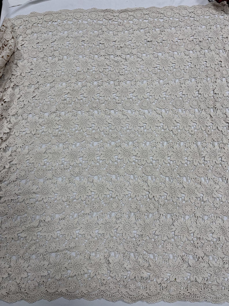 Vintage Style Cotton Fabric Beige Crochet Lace Fabric Women - Etsy