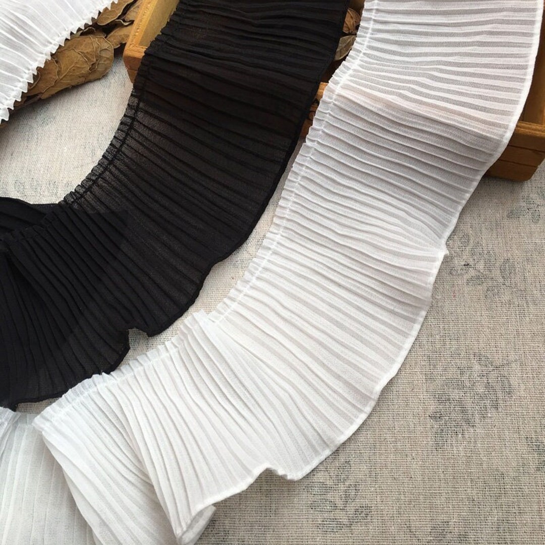 Soft Chiffon Fold Lace Trim, Ruffle Lace Trim, Pleated Trim, Frill ...