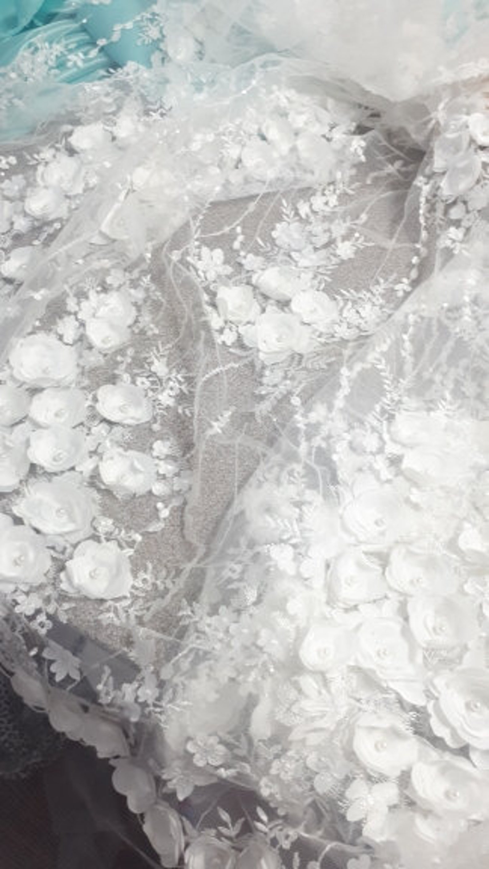 3D Bridal Lace Fabric Beaded Lace Fabric 3D Rose Lace - Etsy