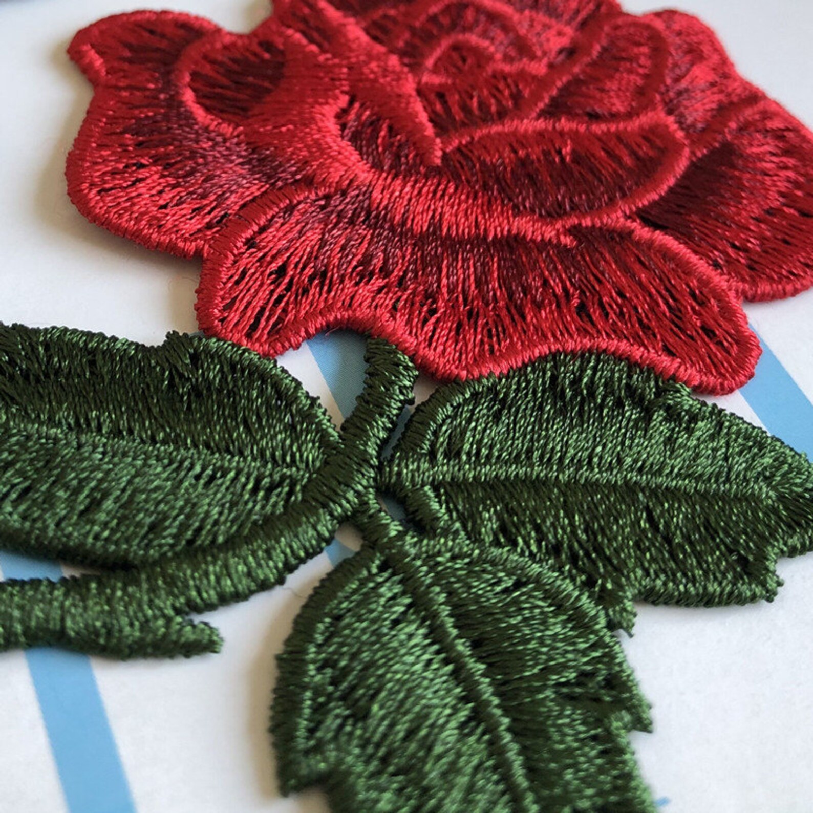 Red Roses Applique Patch Romantic Rose Bodice Appliques Sew - Etsy