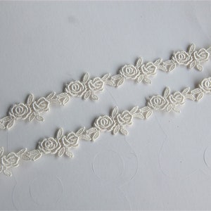 Venice Rose Flowers Lace Trim, Vine Patch Tiny Petal Wedding Lace Trim ...