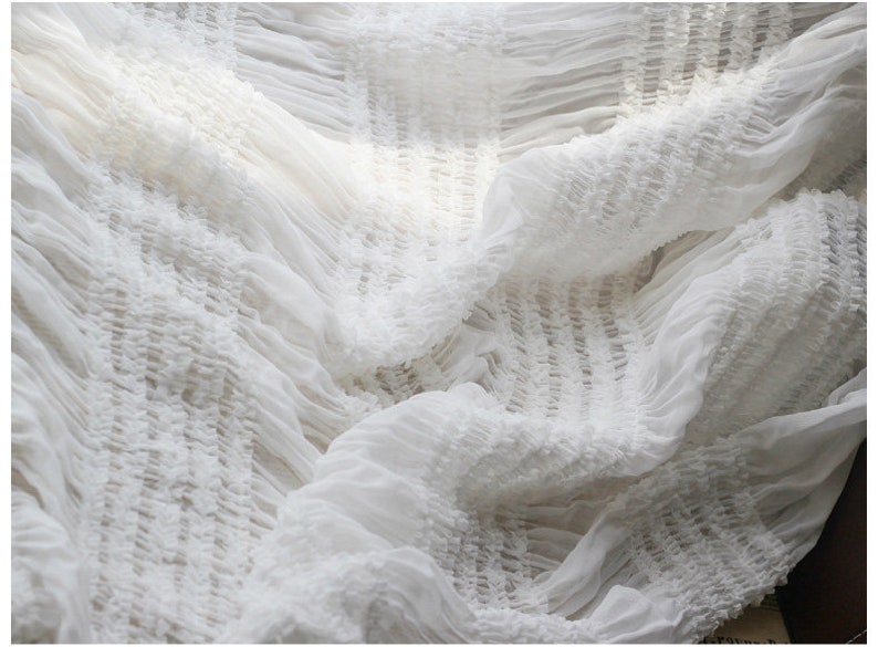 Soft Pleated Chiffon Lace Fabric Striped Frill Ruffled Lace | Etsy