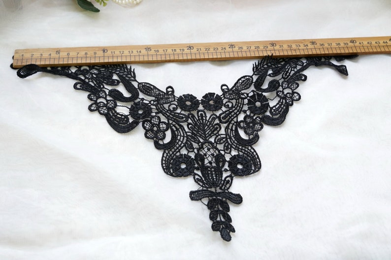 Venice Lace Collar Black Collar With Entangled Design Floral - Etsy