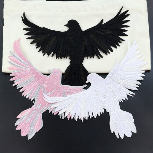 11'' Large Dove Patch in White / Pink / Black Huge | Etsy