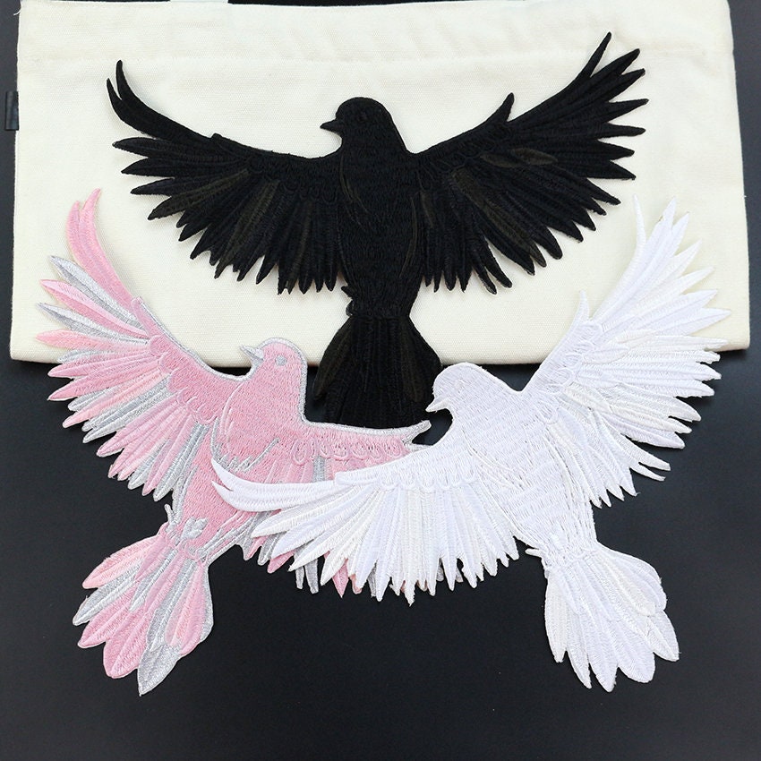 11'' Large Dove Patch in White / Pink / Black Huge - Etsy