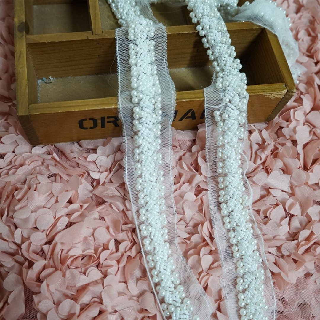 Ivory Cream Beaded Trim Wedding Bridal Sash Trim Headband - Etsy