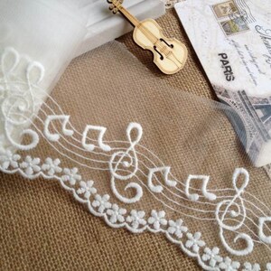 Off White Musical Note Lace Trims Wedding Lace for Bridal, Cakes ...