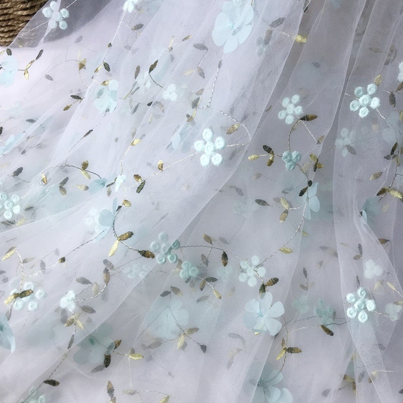 Soft 3D Floral Overlay Tulle Lace Fabric Colorful Embroidery | Etsy