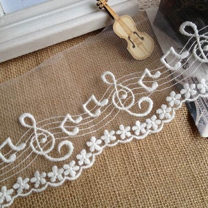 Off White Musical Note Lace Trims Wedding Lace for Bridal, Cakes ...