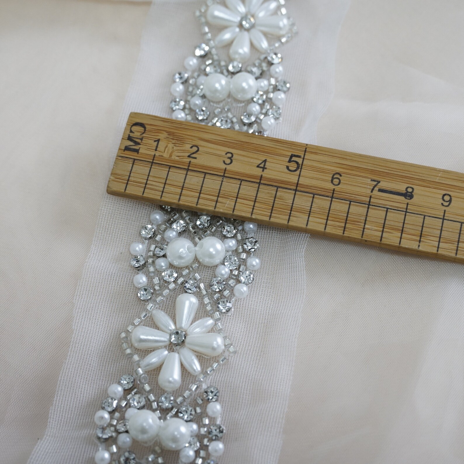 Heavy Beading Mesh Lace Trim, Beading Rhinestones Bridal Sashes ...