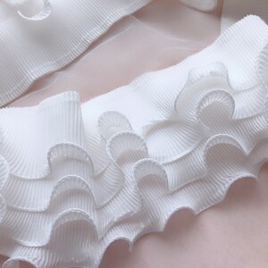 Stretch Ruffled Lace Trim, off White Chiffon Lace Trim, 4.5 Inches Wide ...