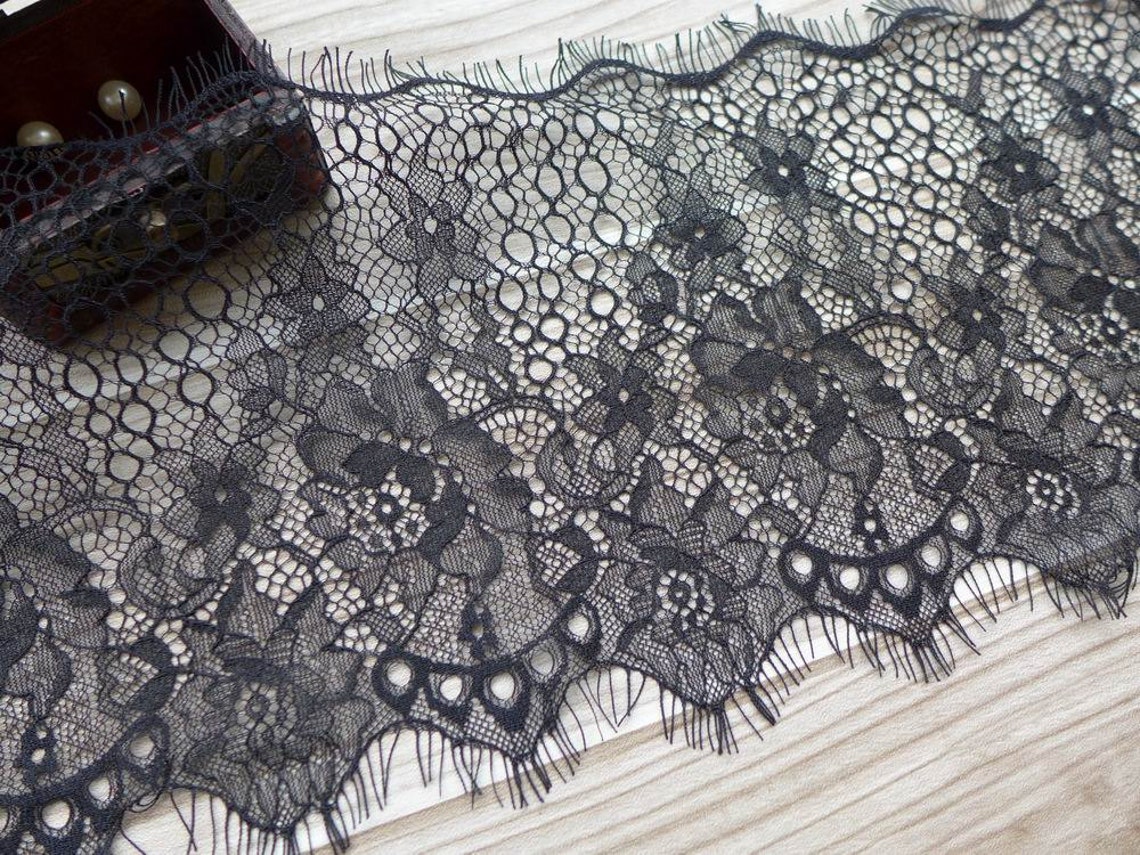CHANTILLY French Lace in Black for Weddings Shawls Lace | Etsy