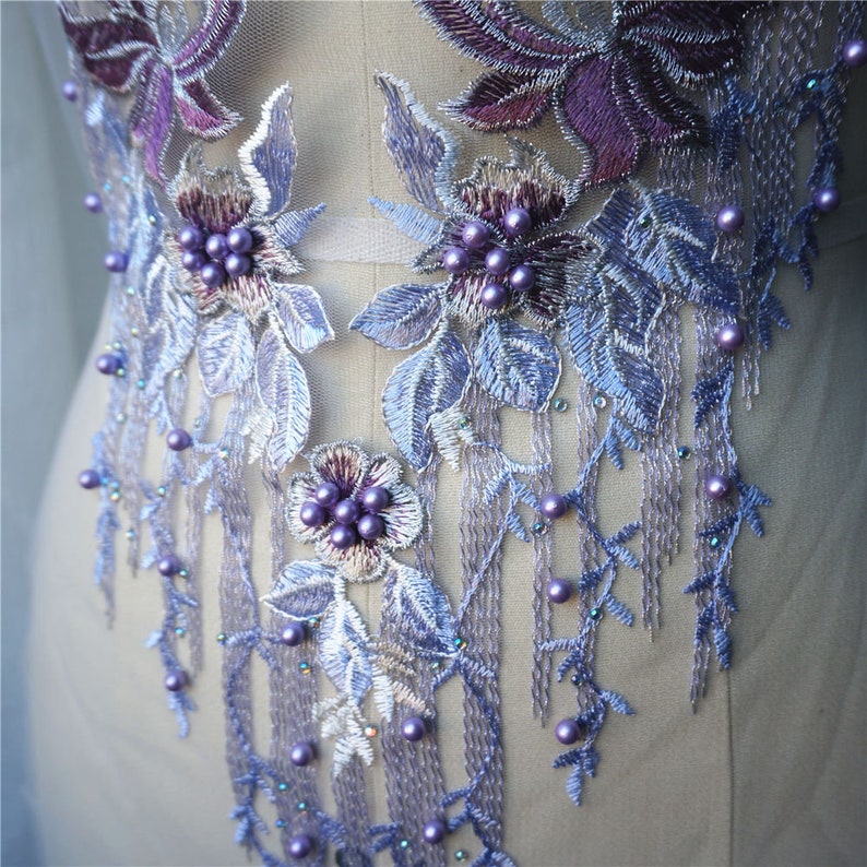 Purple Bodice Applique Deluxe Embroidery Lace Applique - Etsy
