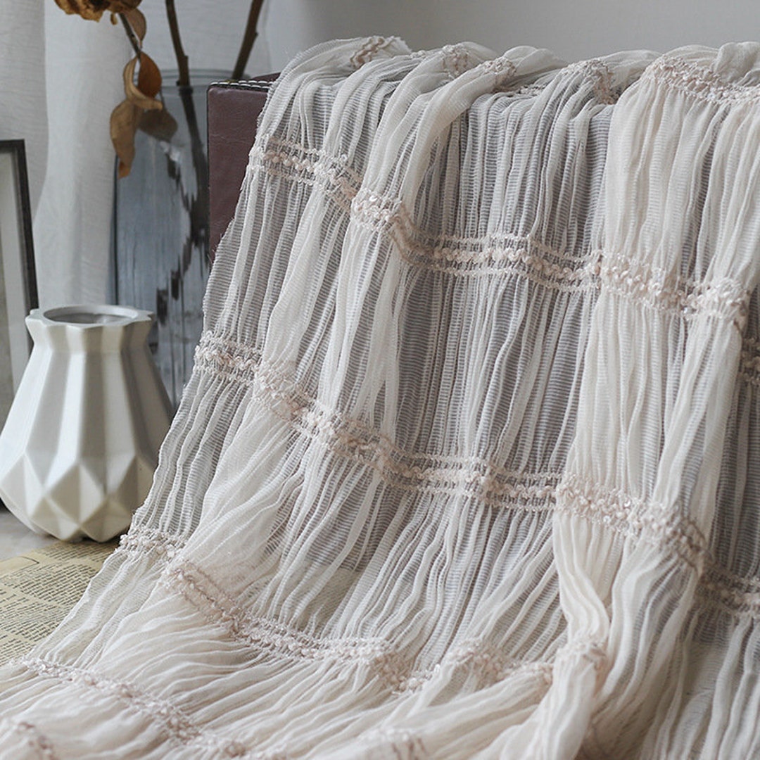 Soft Pleated Chiffon Lace Fabric, Striped Sequin Ruffled Fabric for ...