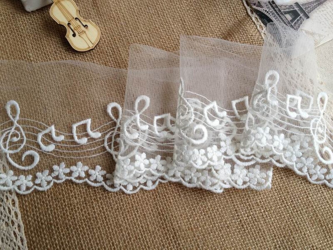 Off White Musical Note Lace Trims Wedding Lace for Bridal - Etsy