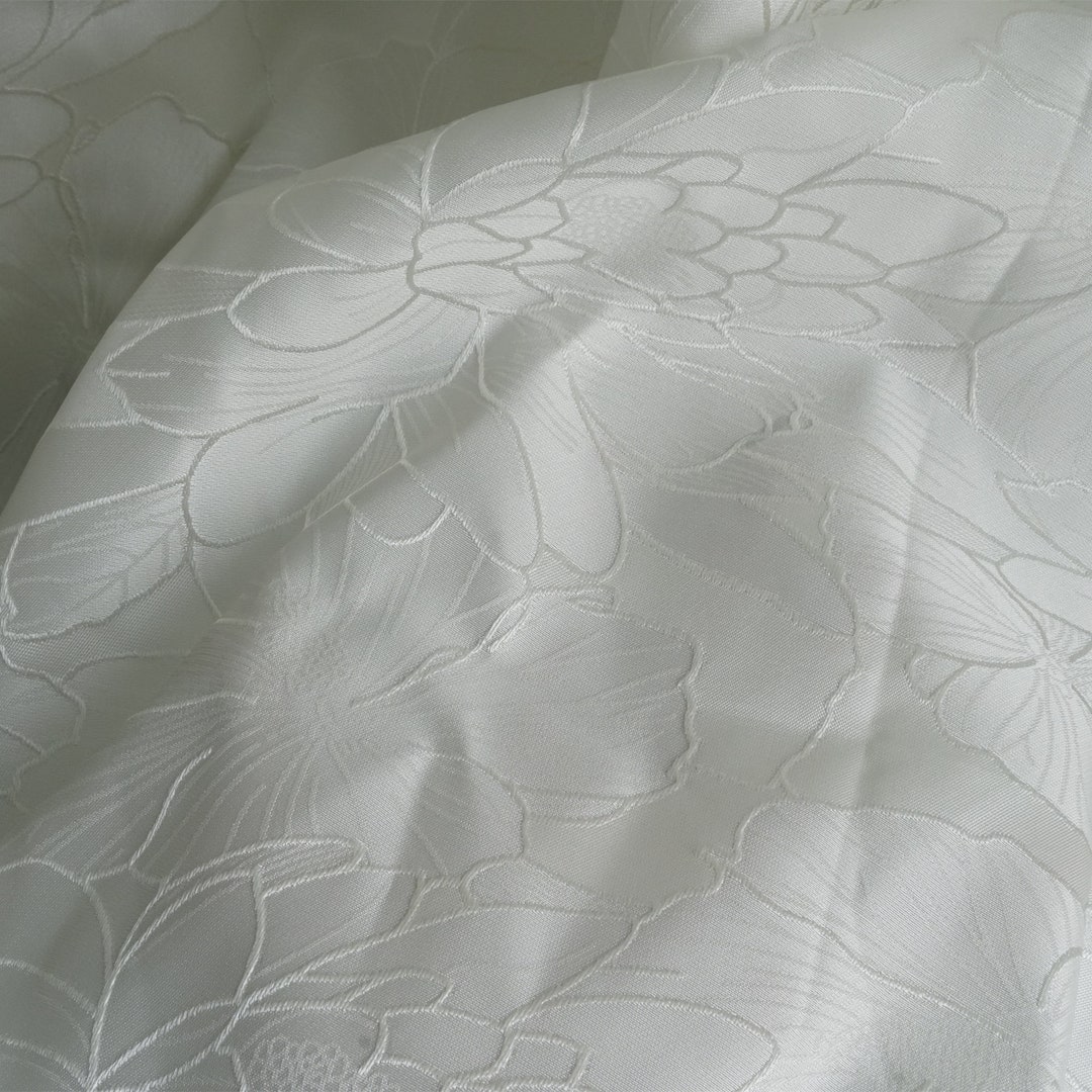 Lotus Fabric in off White, Lotus Floral Fabric, for Formal Dress ...