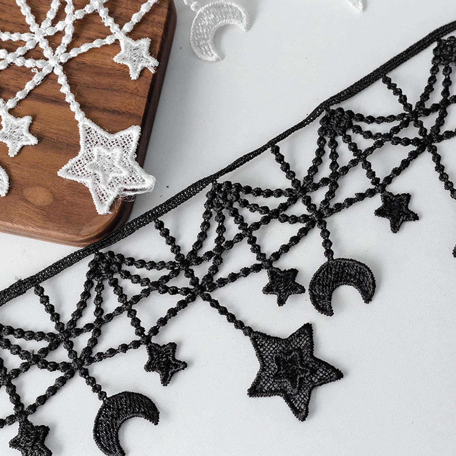 Stars Moons Fringe Venice Lace Trim Star Fringe Ribbon for - Etsy