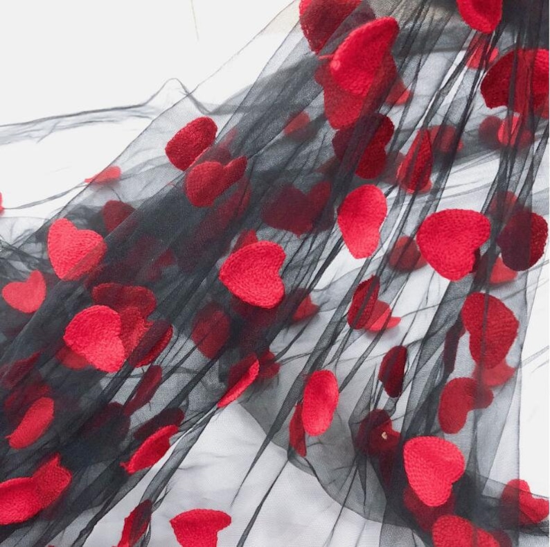 Fairy Heart Mesh Tulle Fabric Embroidery Mesh Fabric in Off | Etsy