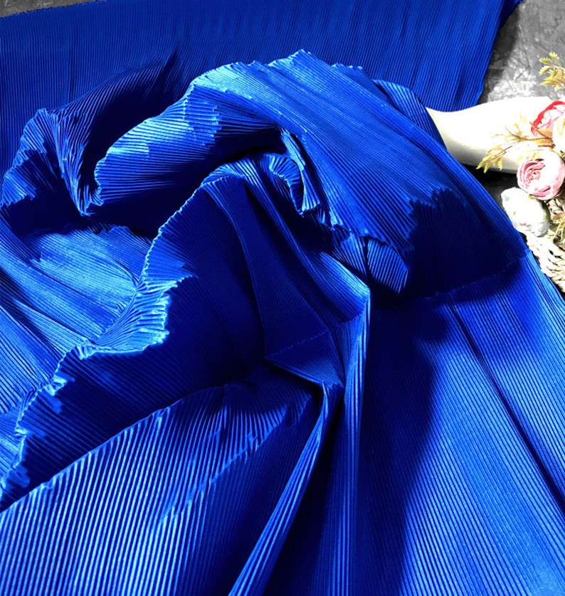 Stiff Frill Fabric in Orange, Pleated Texture Bridal Gown Fabric for ...