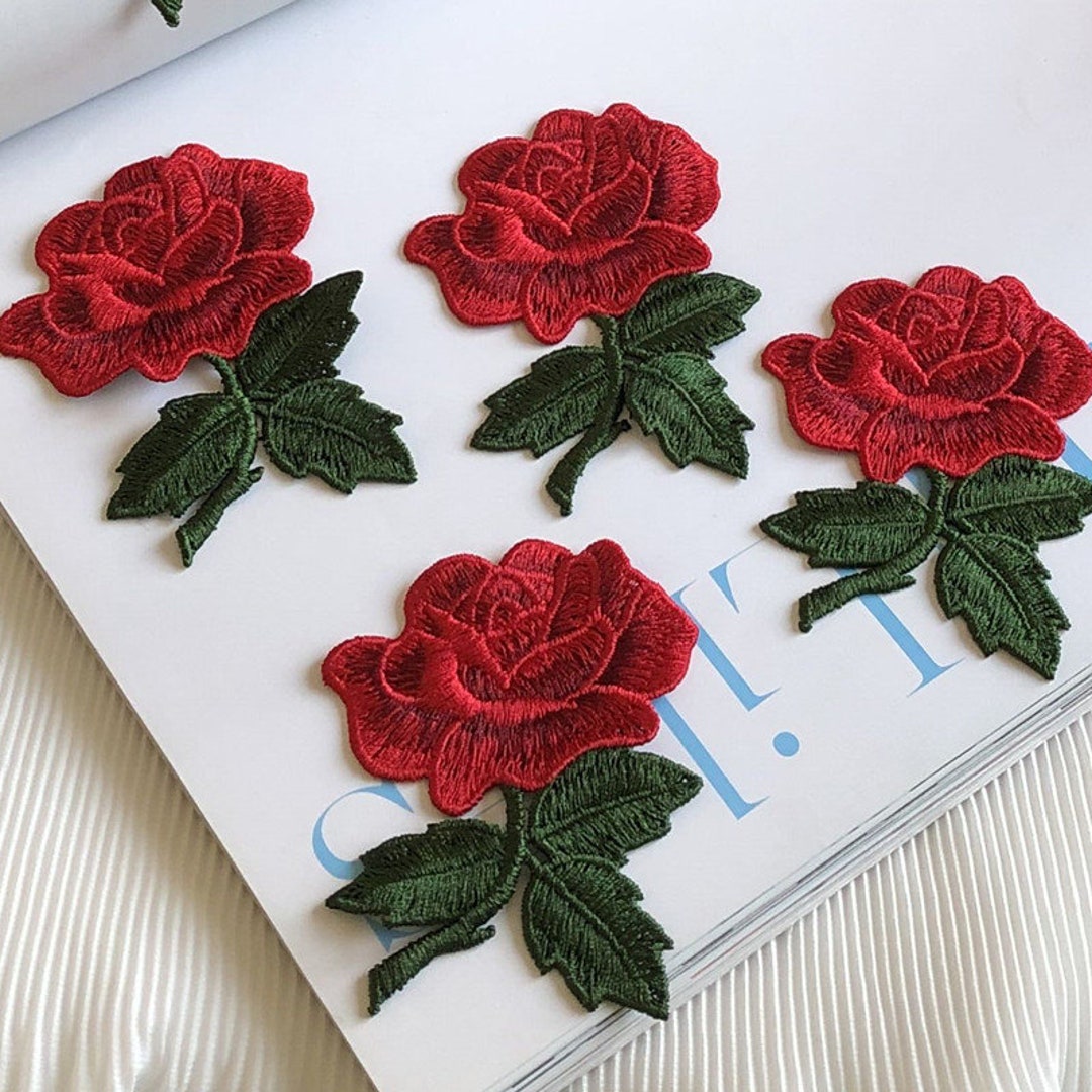 Red Roses Applique Patch, Romantic Rose Bodice Appliques, Sew on ...